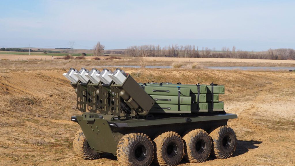 Q-SLAM Loitering Munition Multi-Launcher on UGV